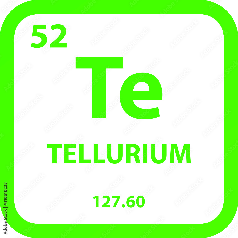 Tellurium Te Metalloid Chemical Element vector illustration diagram ...