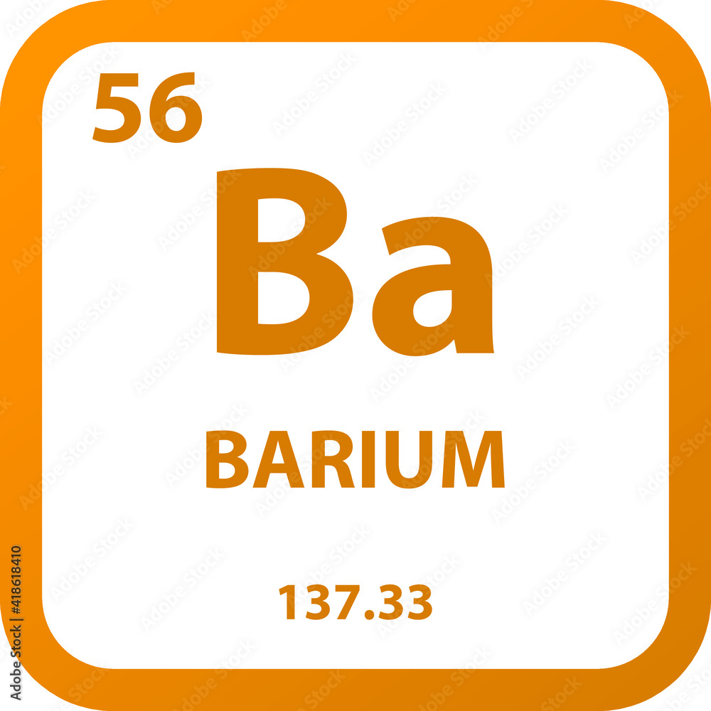 Barium Ba Alkaline earth metal Chemical Element vector illustration ...