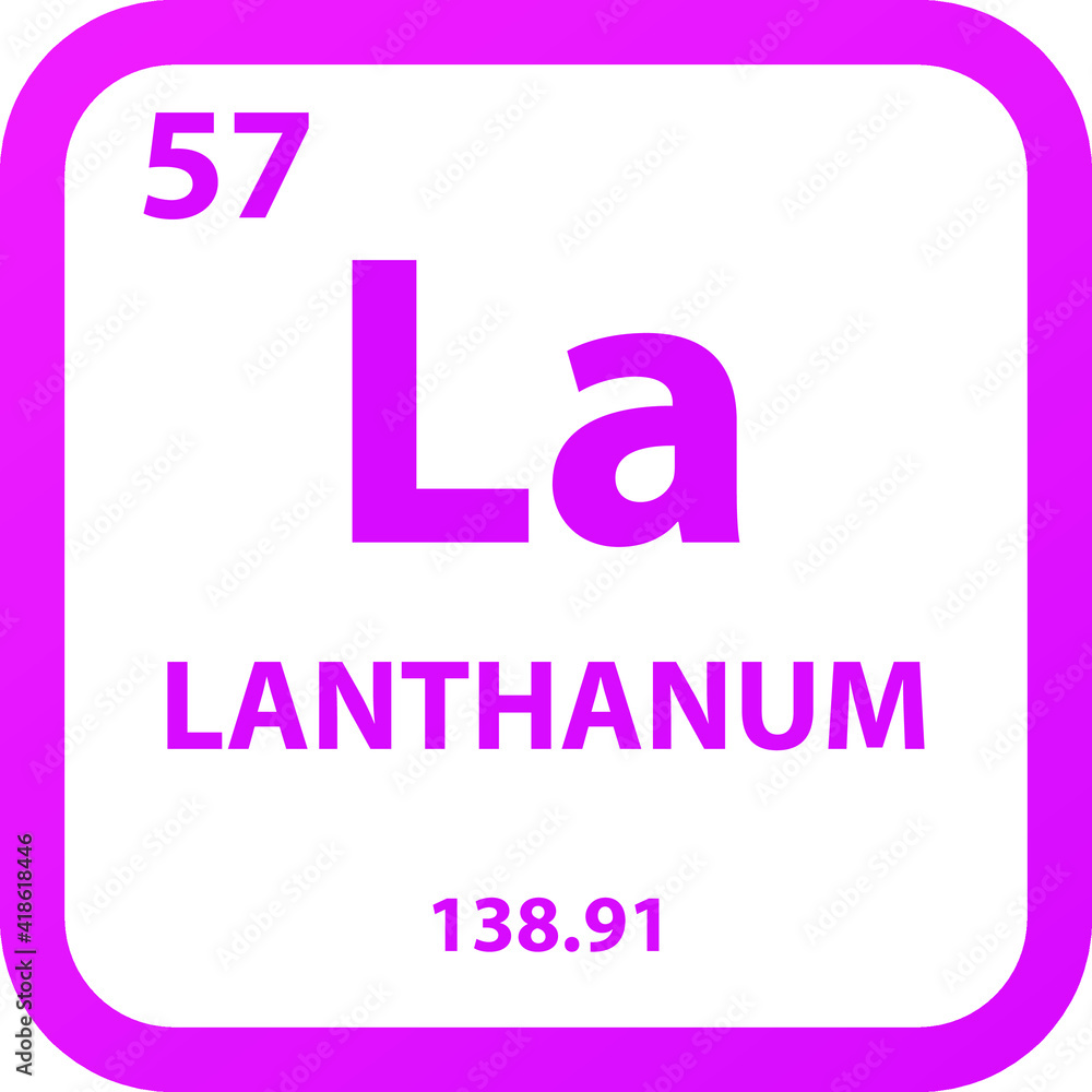 Lanthanum La Lanthanide Chemical Element vector illustration diagram ...