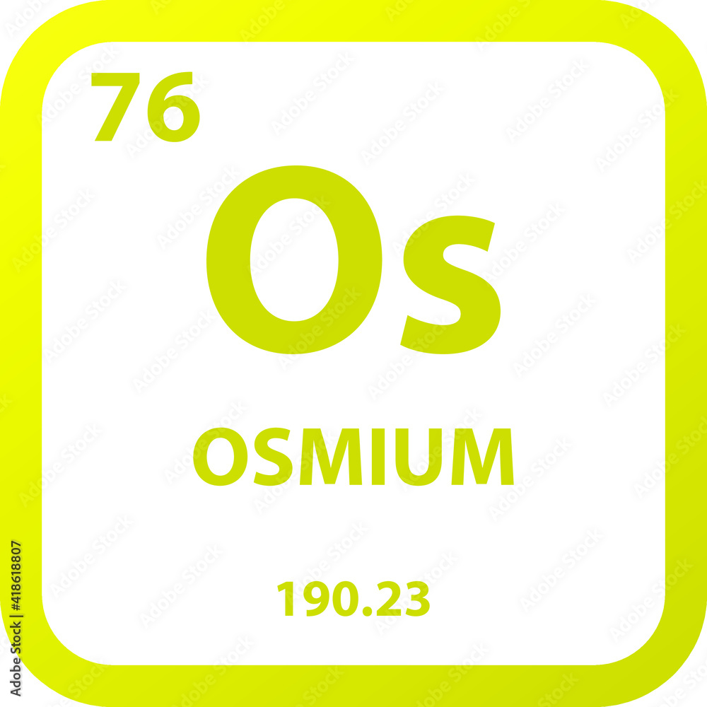 Osmium Os Transition metal Chemical Element vector illustration diagram ...