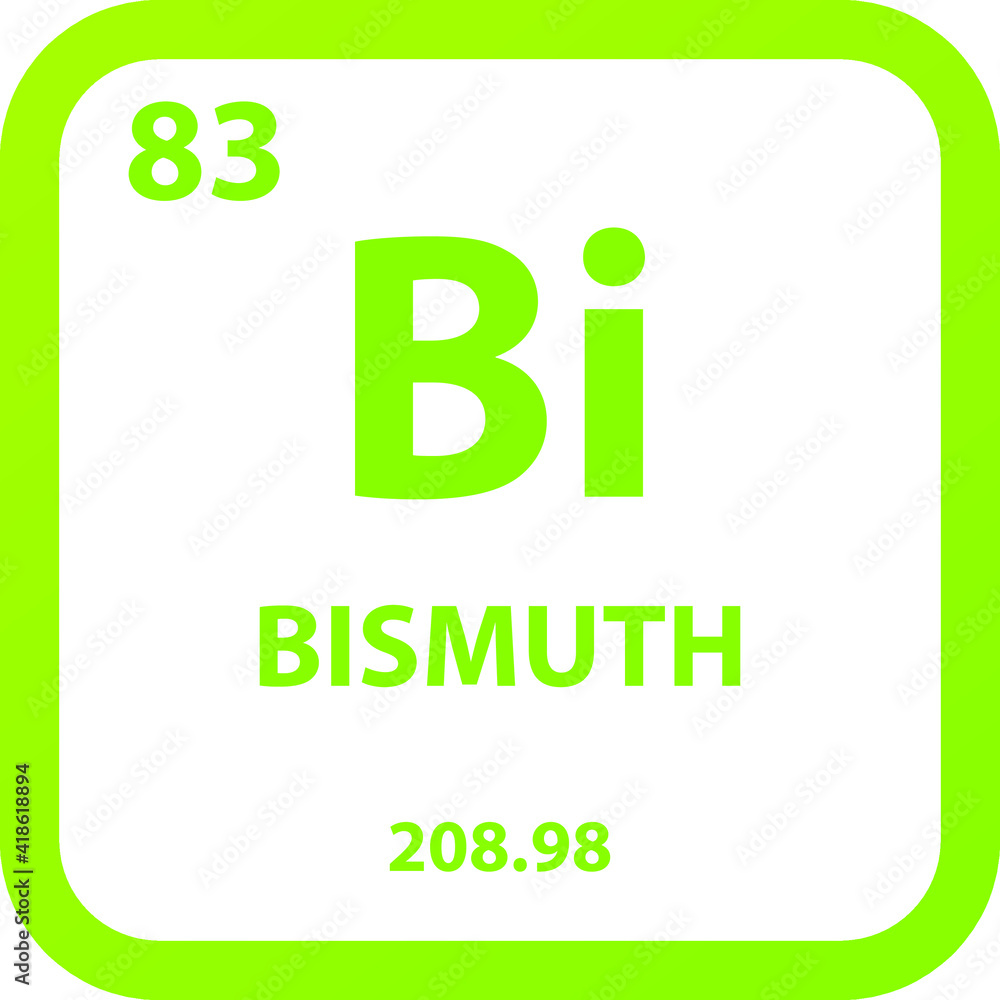 Bismuth Bi Post Transition Metal Chemical Element Vector Illustration Diagram With Atomic
