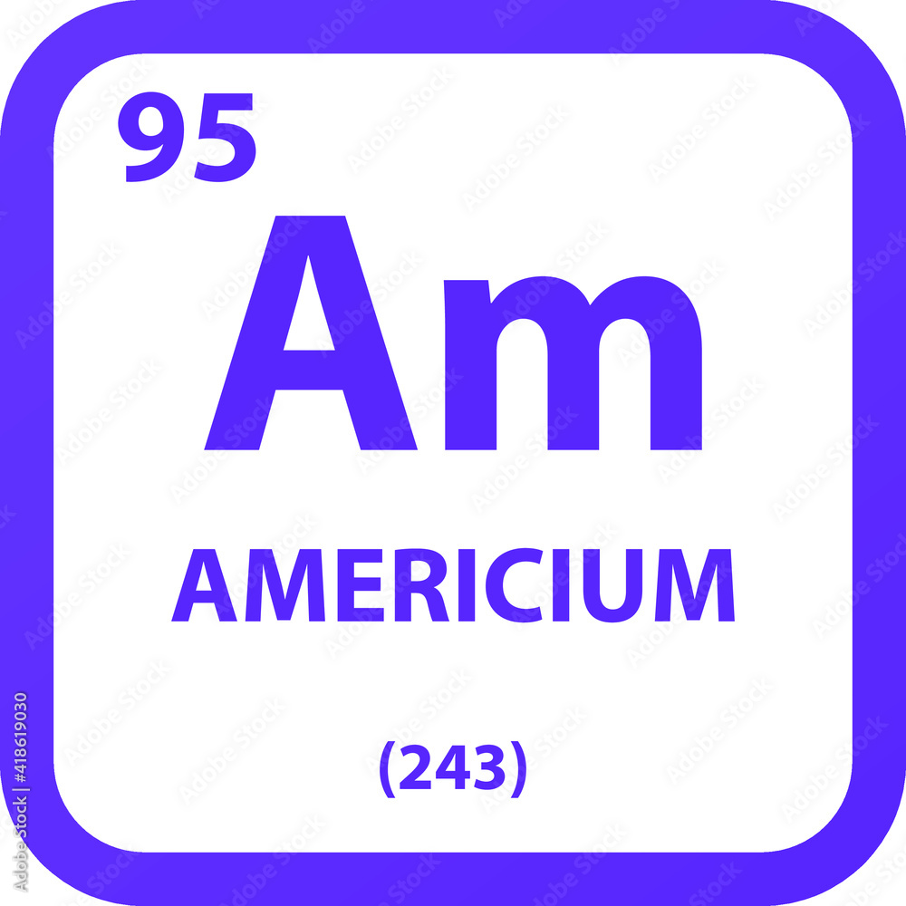 Americium Am Actinoid Chemical Element vector illustration diagram ...