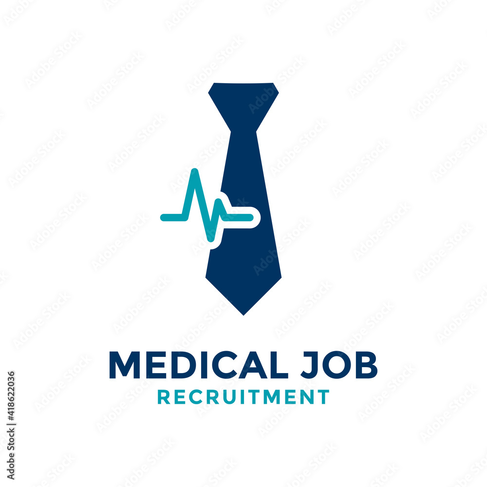 Medical job logo design template. Tie shape with medical symbol concept ...