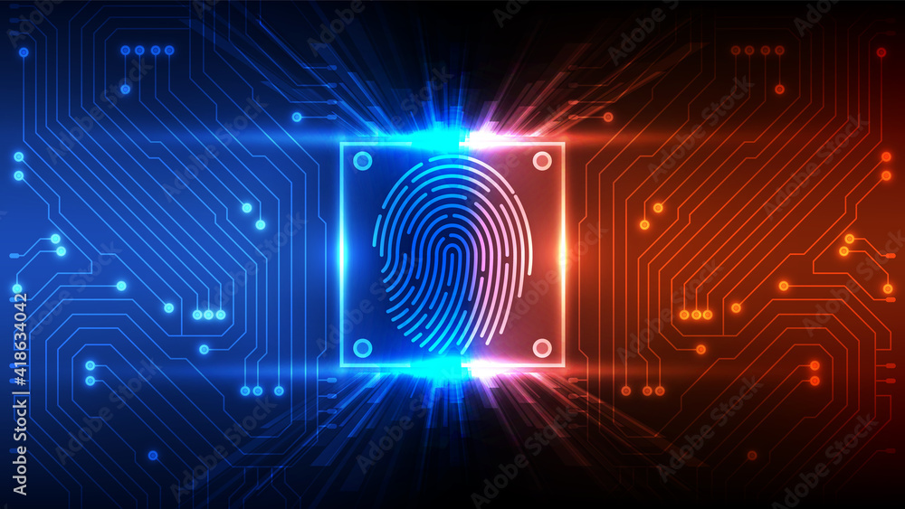 Fingerprint integrated in a printed circuit, releasing binary codes ...