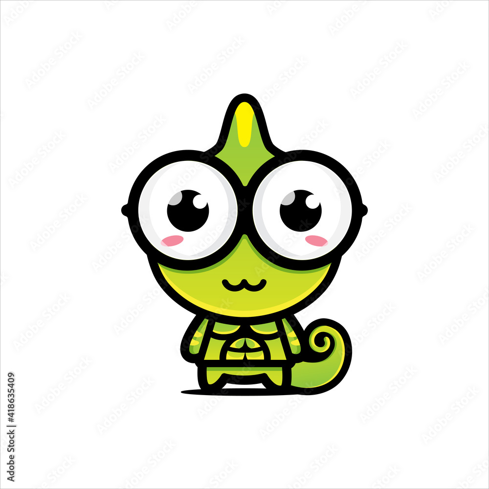 chameleon animal cartoon vector design which is cute and beautiful has ...
