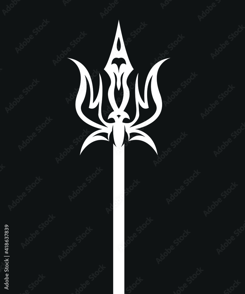 Trishul graphic trendy design with black background. Stock Vector ...