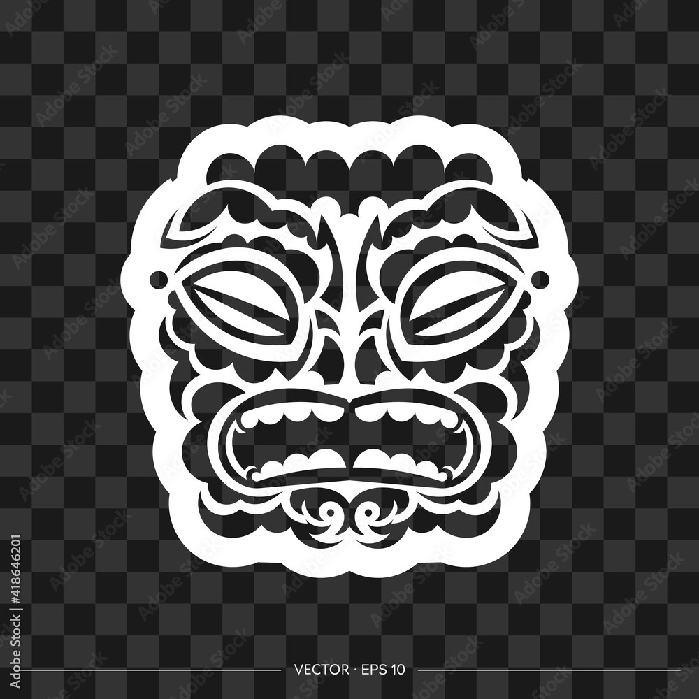 Maori pattern face. Samoan style mask. Polynesian print. Vector ...