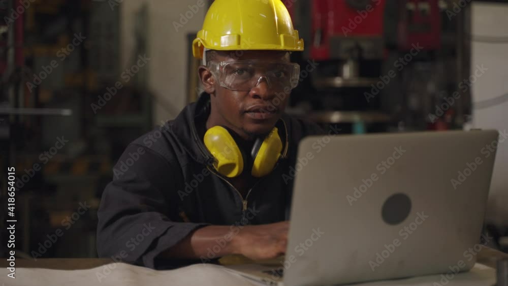 Professional Heavy Industry Engineer/Worker Wearing Safety Uniform and ...