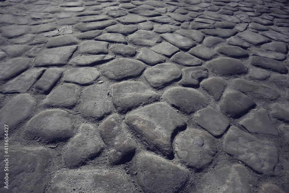 old stone pavement background / abstract pavement, large cobblestones ...