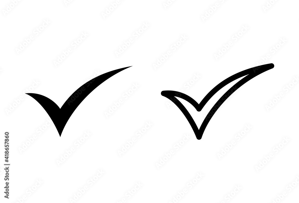 Check mark icon set. Check mark sign. Tick mark symbol vector Stock ...