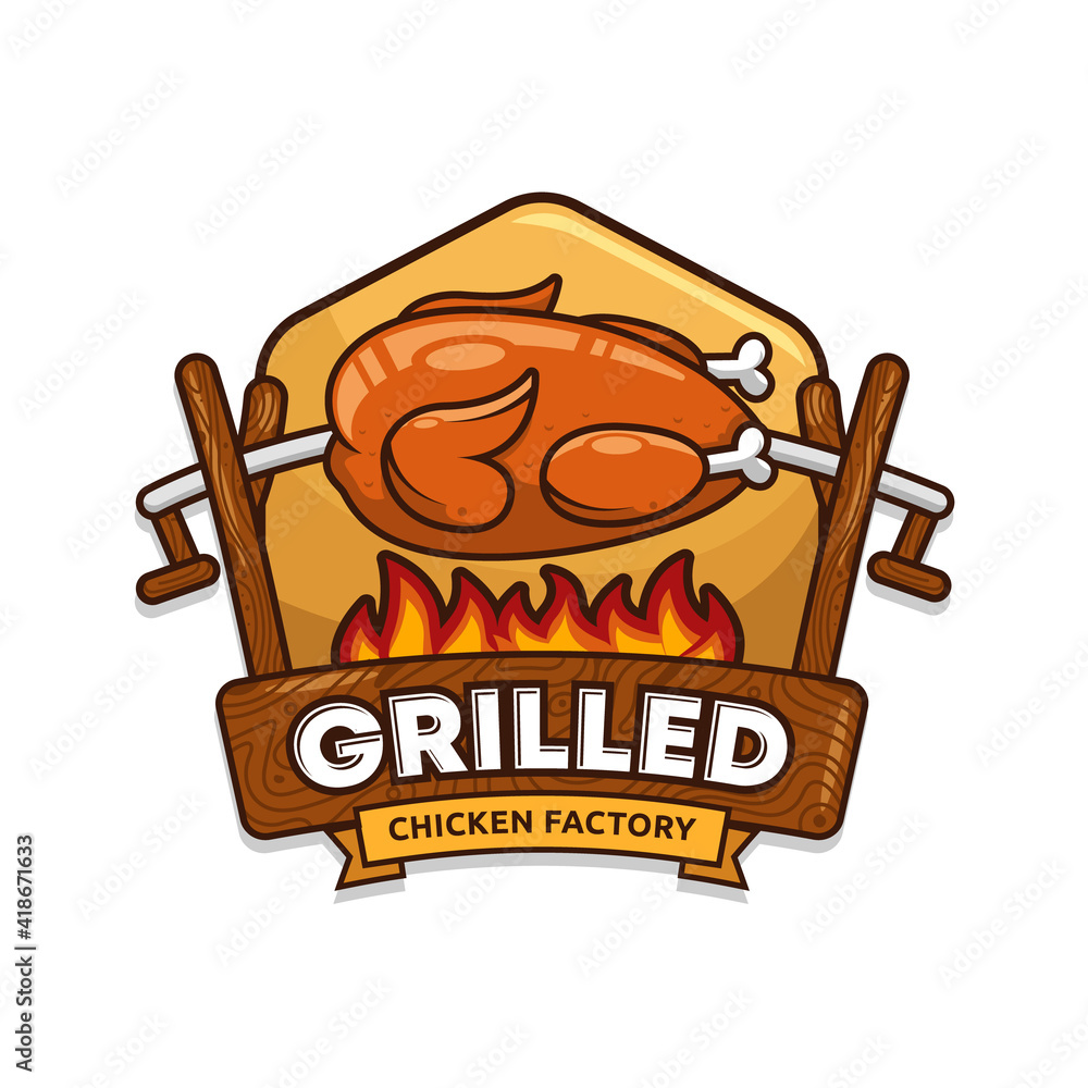 Cartoon Grilled Chicken