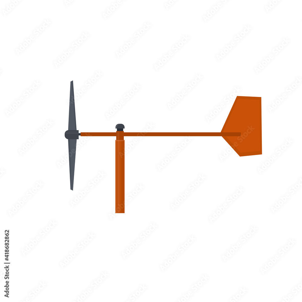 Weather vane. Determining the wind direction. Glider, vector ...