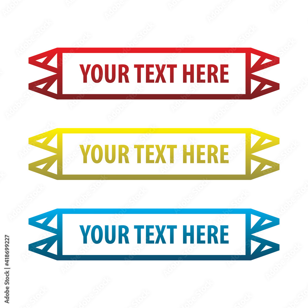 Vetor de banner set, text box, title box, speech text, speech title ...