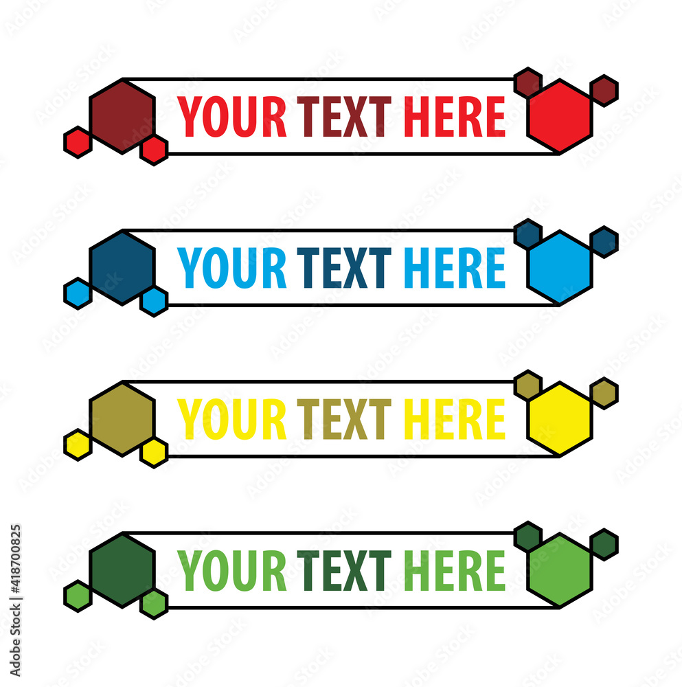 Vetor de banner set, text box, title box, speech text, speech title ...