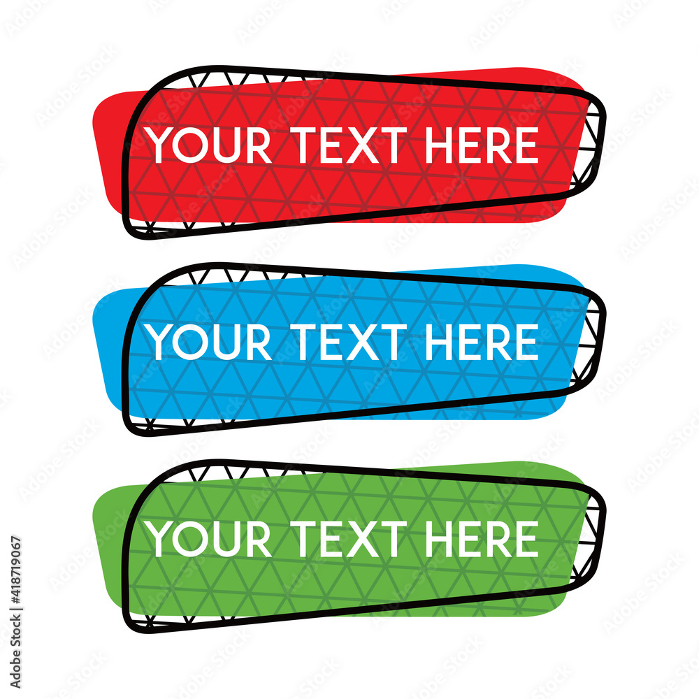 Vetor de banner set, text box, title box, speech text, speech title ...