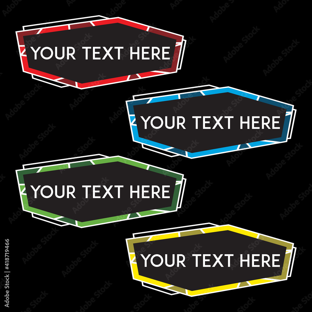 Vektorová grafika „banner set, text box, title box, speech text, speech ...