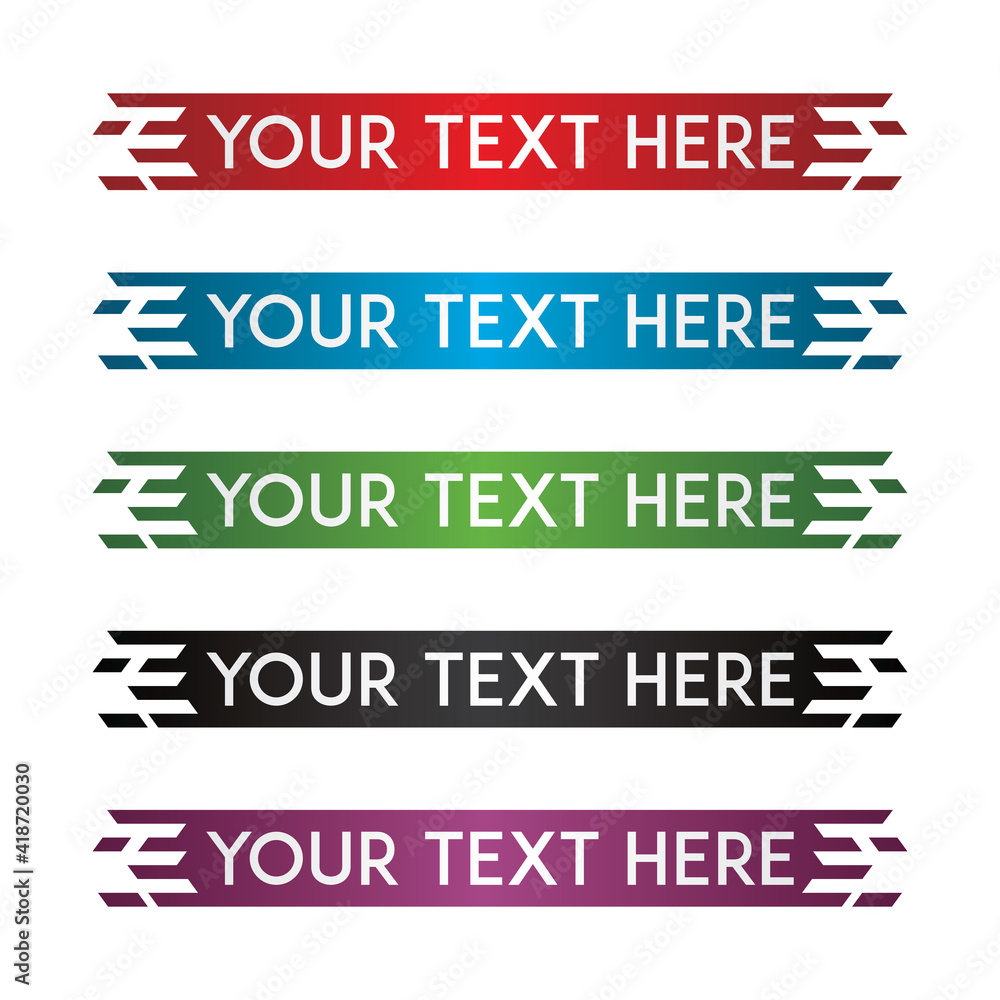 Vetor de banner set, text box, title box, speech text, speech title ...
