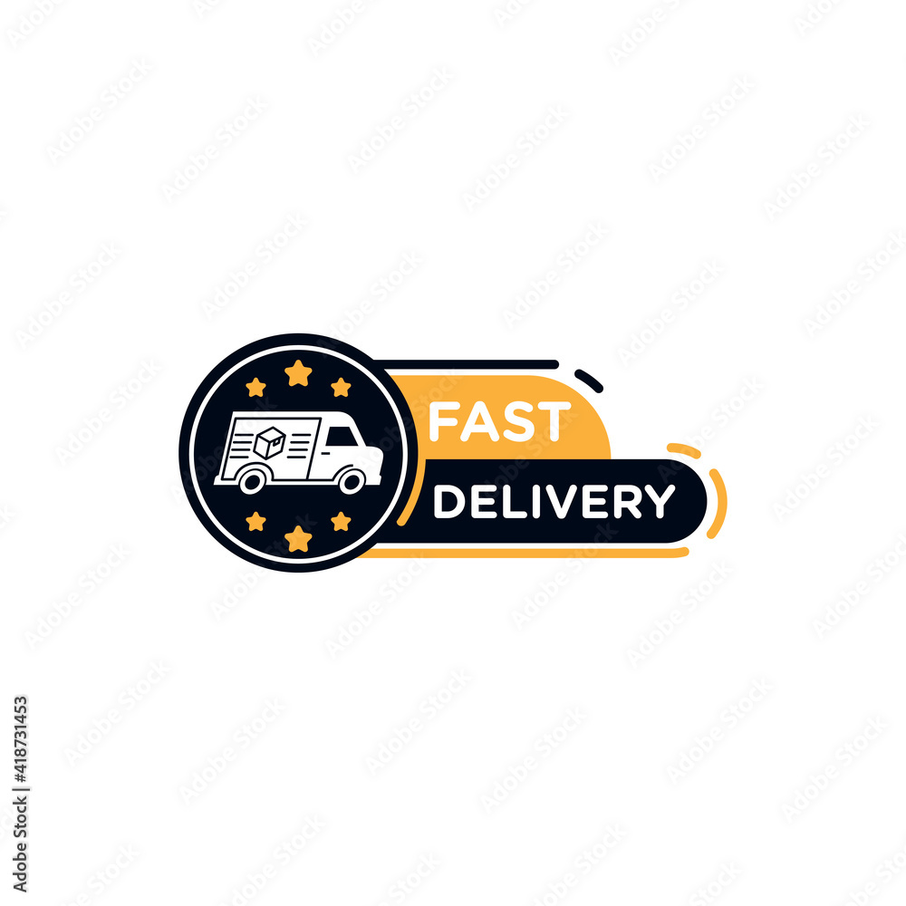 fast delivery service badge logo design,icon vector template,shipping ...