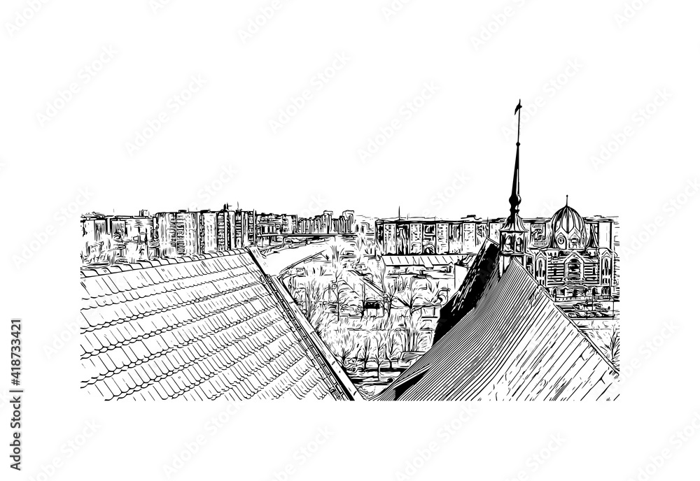 Building view with landmark of Kaliningrad is the capital of the Russia ...