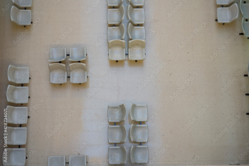 waiting room top view with chairs Stock Photo | Adobe Stock