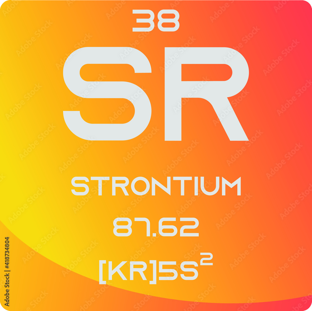 Strontium Sr Alkaline earth metal Chemical Element vector illustration ...
