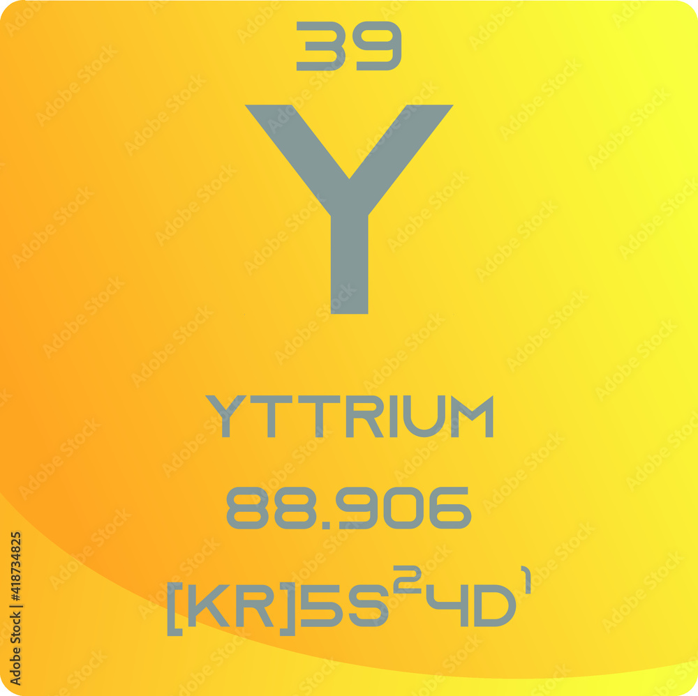 Yttrium Y Transition metal Chemical Element vector illustration diagram ...