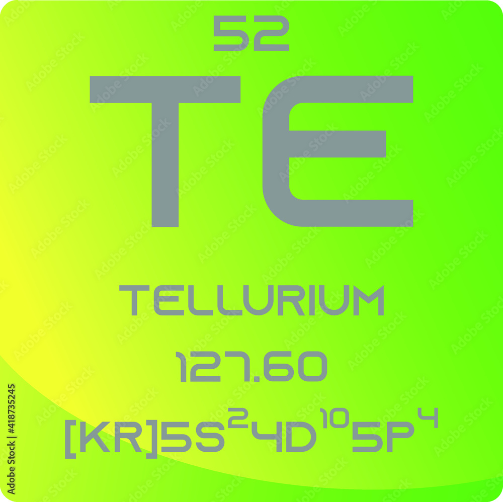 Tellurium Te Metalloid Chemical Element vector illustration diagram ...