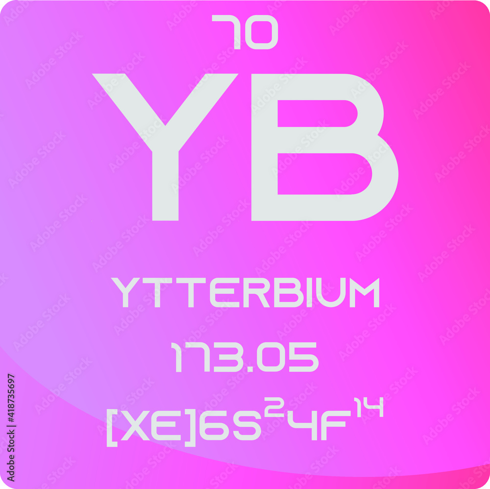 Ytterbium Yb Lanthanide Chemical Element vector illustration diagram ...