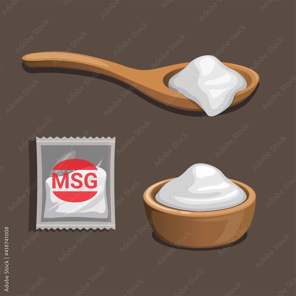 MSG - Monosodium Glutamate. food flavoring product symbol set. concept ...