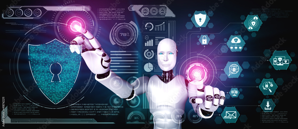 AI robot using cyber security to protect information privacy ...