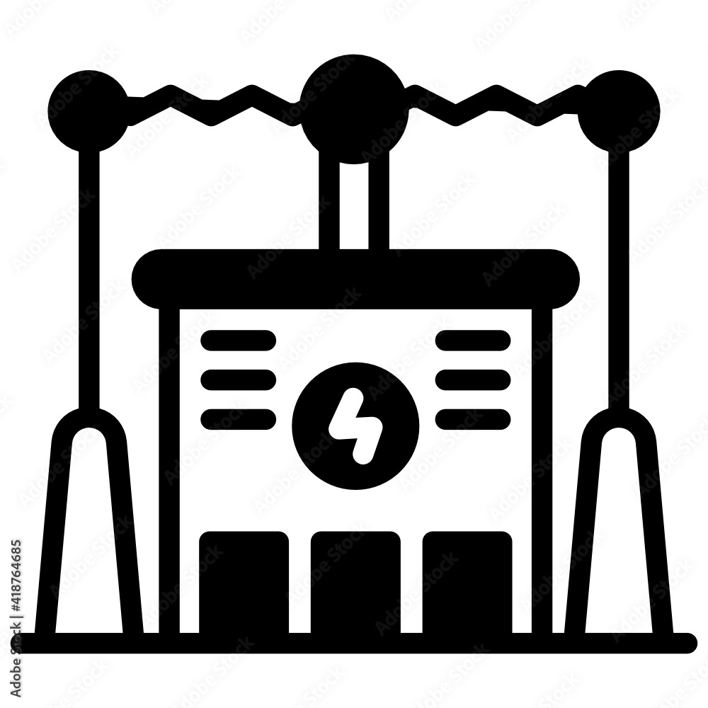 A power substation icon, premium download Stock Vector | Adobe Stock