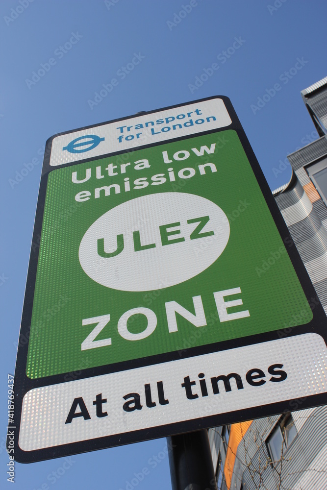 ULEZ stock footage London, UK - April 9 2019: ULEZ (Ultra low emission ...