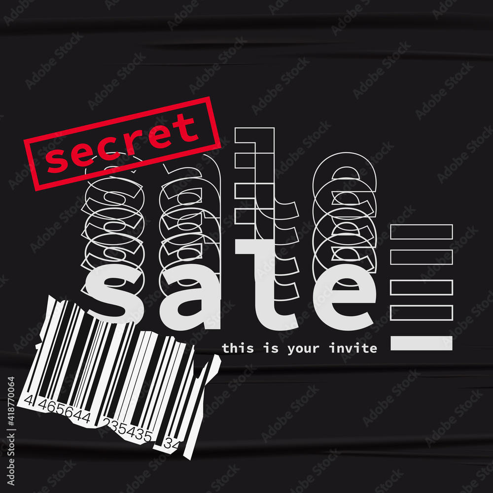 The discounts vector a social media template. The top secret sale ...