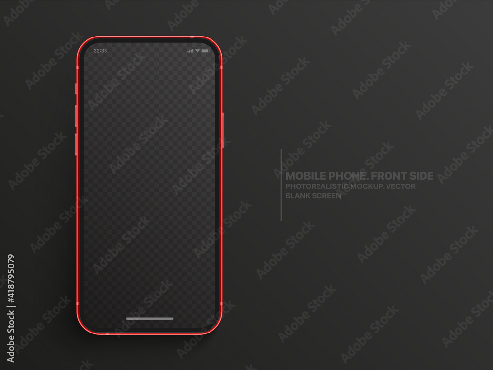 Photo Realistic Mobile Phone IPhone Vector Mockup With Blank Screen ...