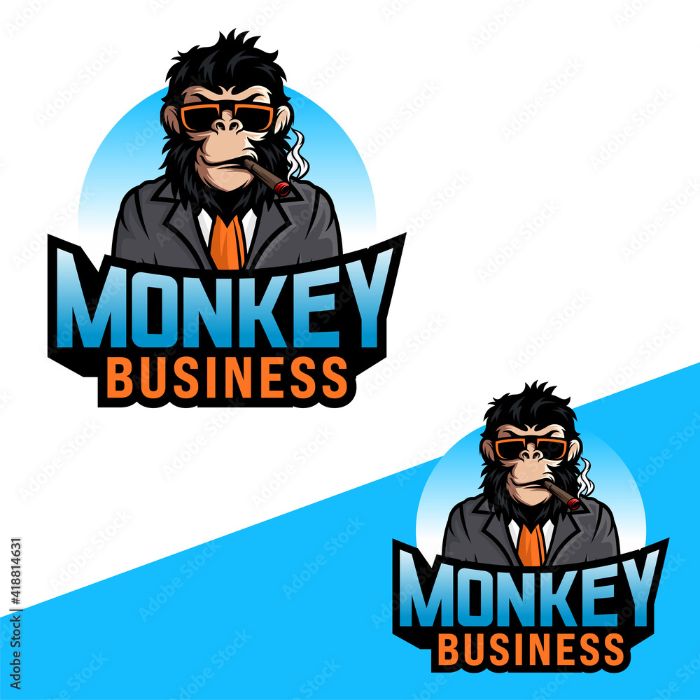 Awesome monkey logo vector illustration Stock Vector | Adobe Stock