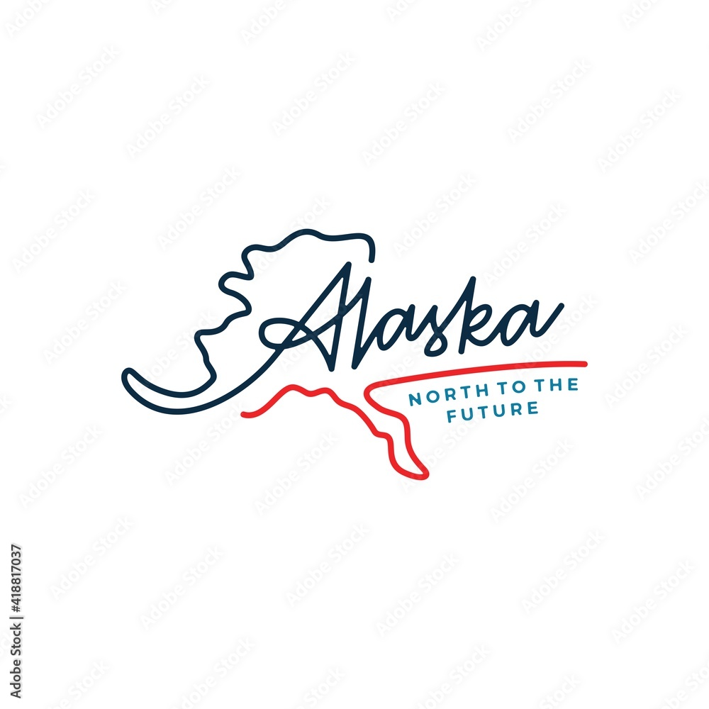 alaska lettering map letter mark hand lettering logo vector icon ...