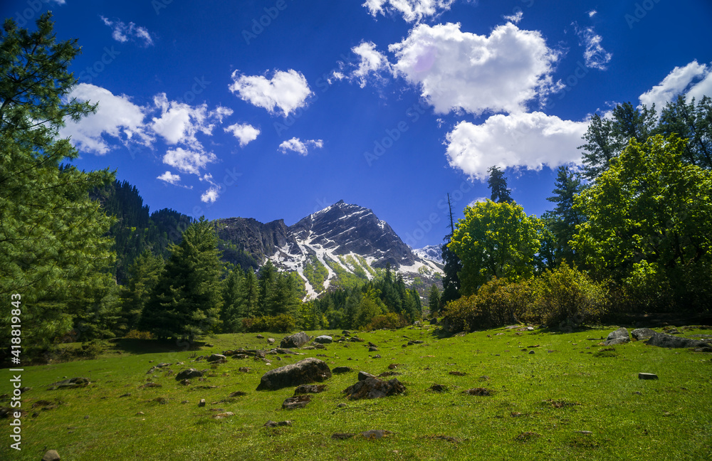 Landscape with sky and clouds. These are the scenic meadows of the ...