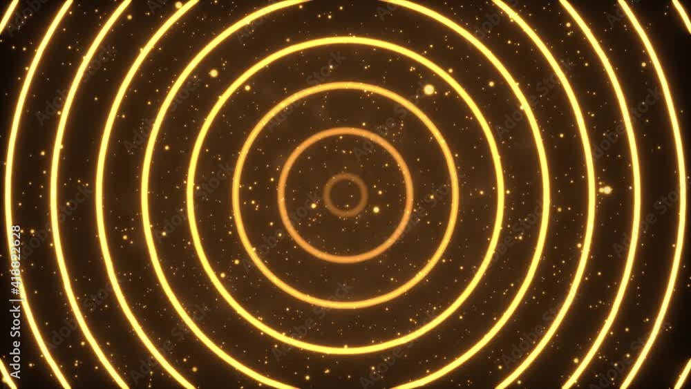 4K Seamless loop Golden award background waves animation from center ...