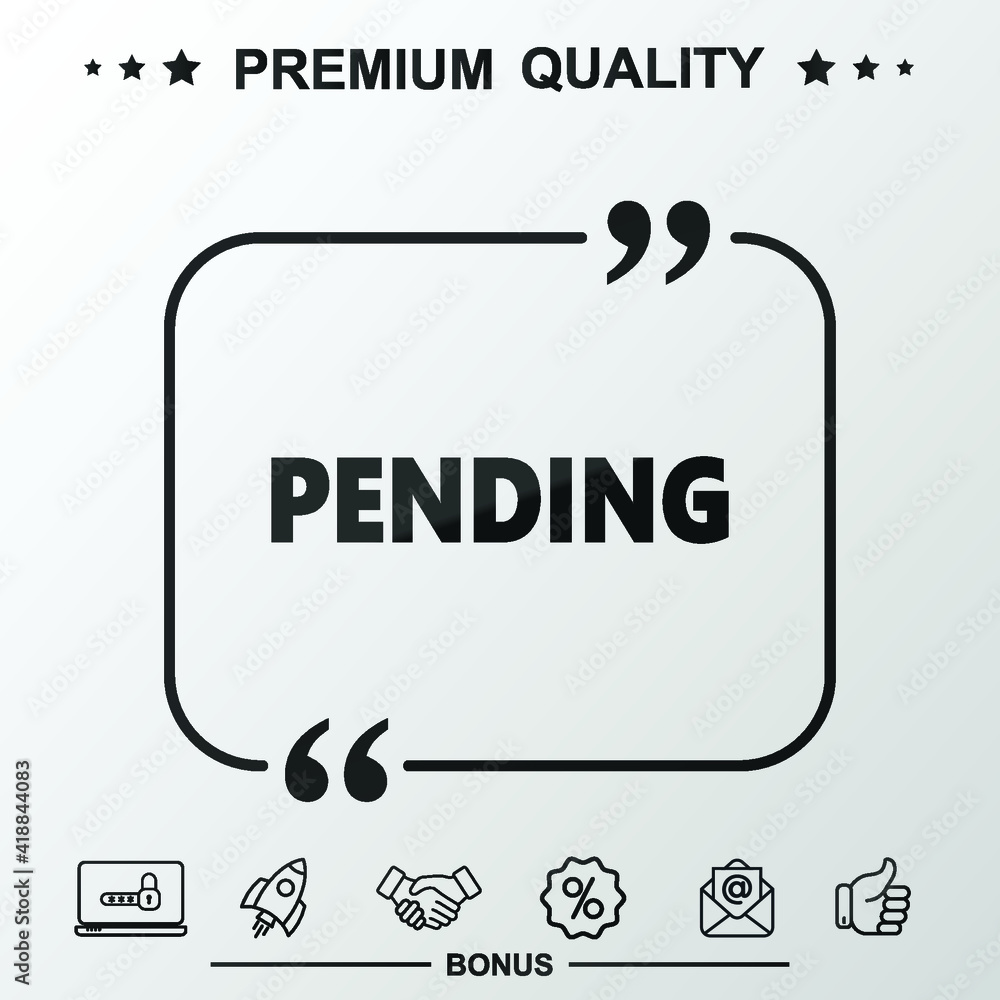 Pending word icon. With quote symbol Stock Vector | Adobe Stock