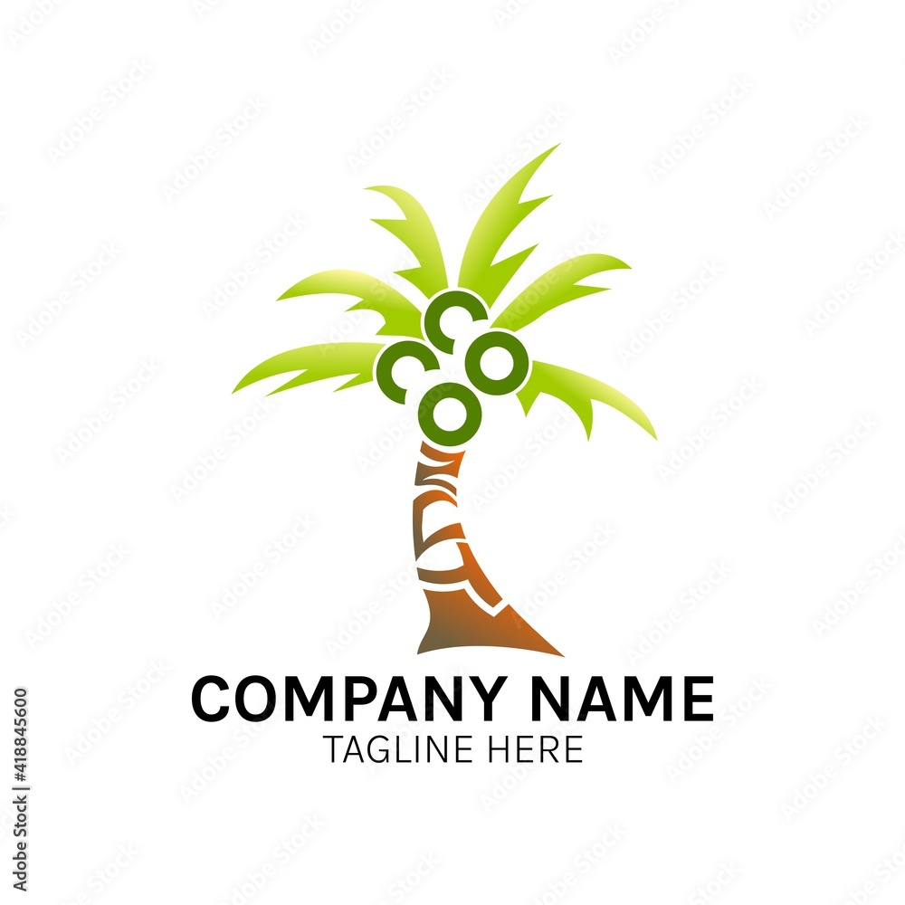 coconut logo letter create from coconut word Stock Vector | Adobe Stock
