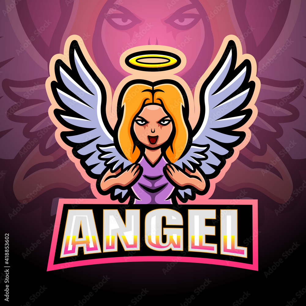 Angel mascot esport logo design Stock Vector | Adobe Stock