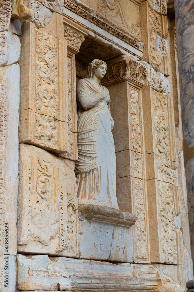 Sculpture of Greek mythology goddess Arete, personification of virtue ...