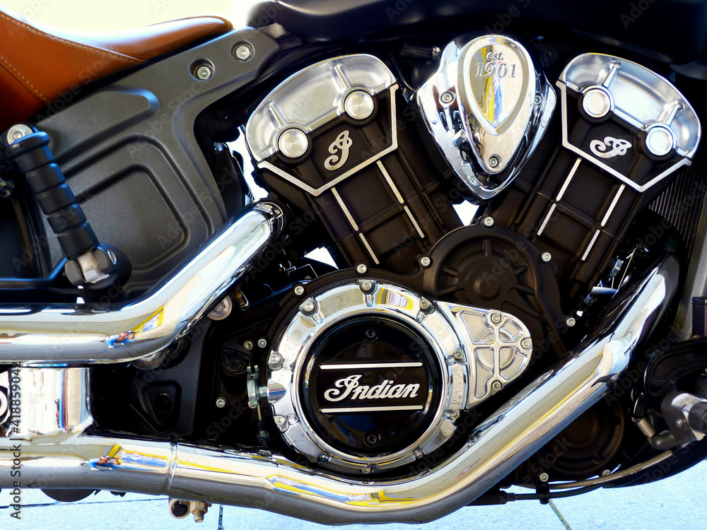 Pecs, Hungary - 08. 10. 2020: polished reflective chrome finished ...