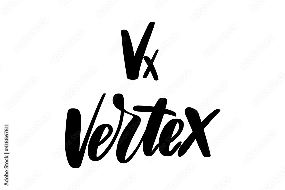 Vertex. Black ink handwriting. Astrology natal birth chart symbol ...