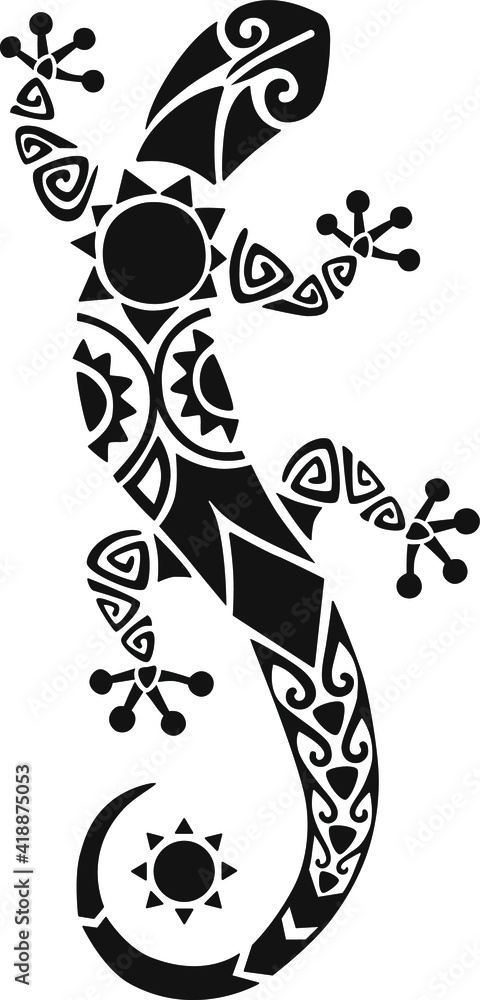 Maori lizard design. Can be used for the tattoo. Stock Vector | Adobe Stock