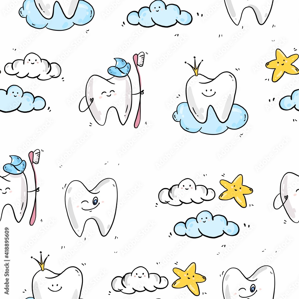 Tooth teeth medicine teeth fairy teeth magic dentist cloud star baby ...