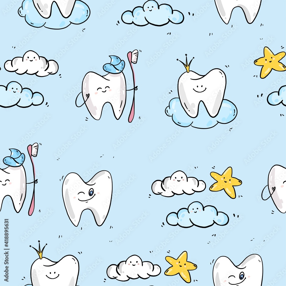 Tooth teeth medicine teeth fairy teeth magic dentist cloud star baby ...