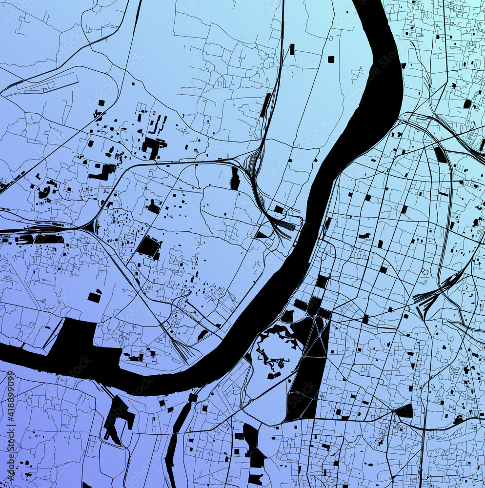 Haora, West Bengal, India (IND) - Urban vector city map with parks ...