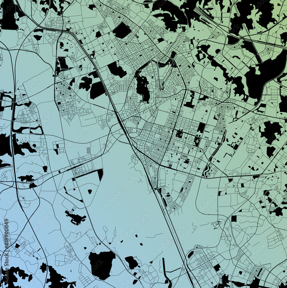Suwon, Gyeonggi-do, South Korea (KOR) - Urban vector city map with ...
