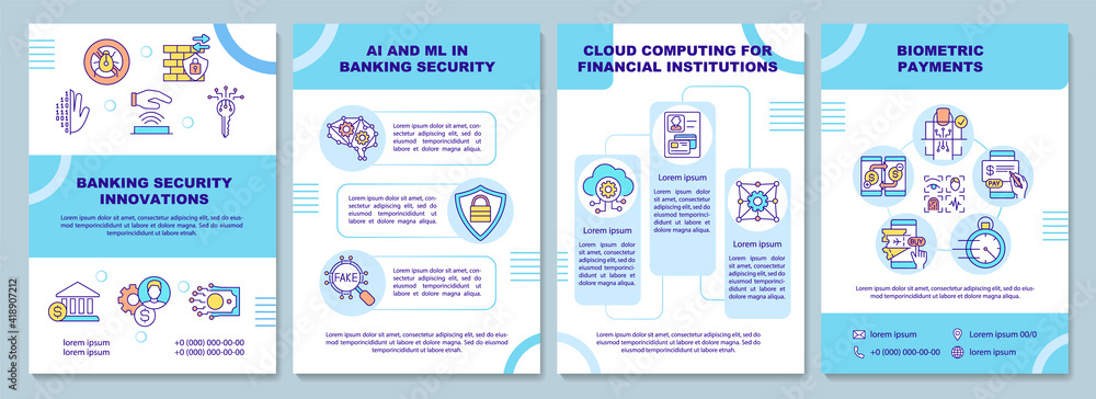 Banking security innovations brochure template. Accounts safe. Flyer ...
